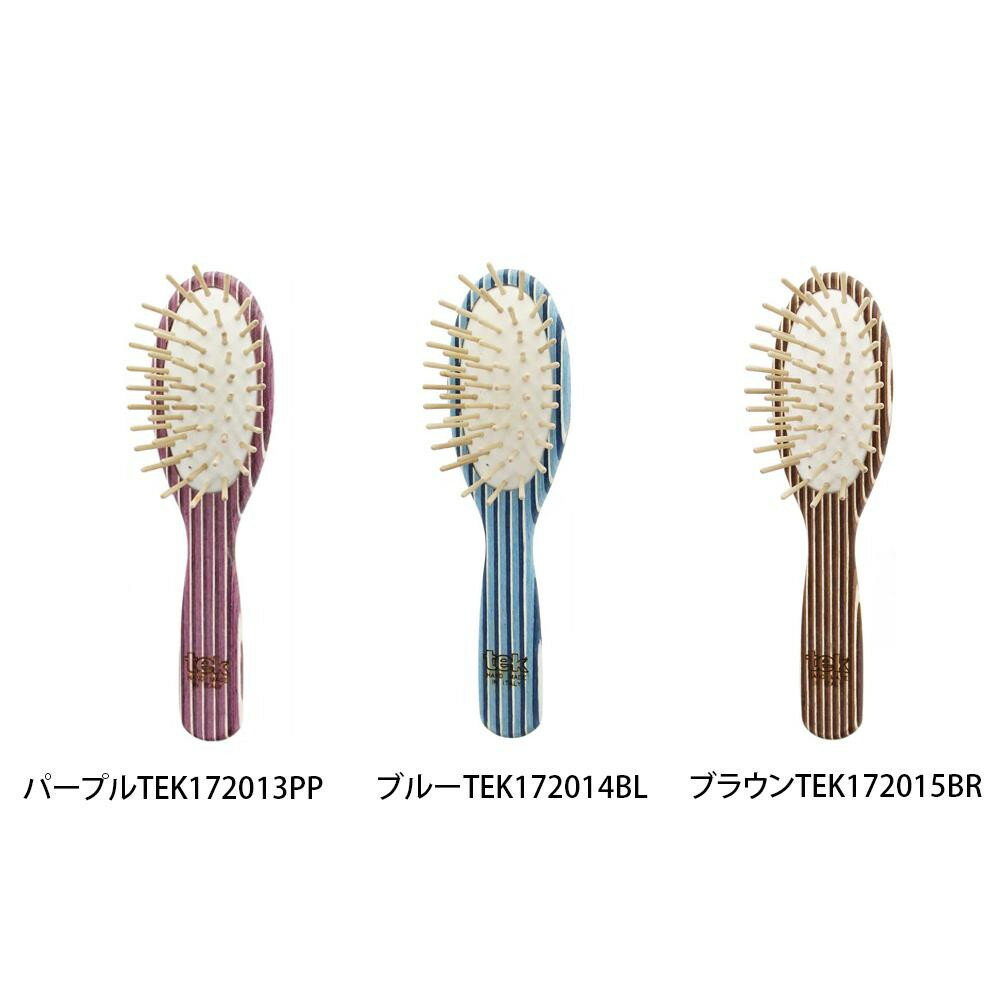 イタリア人職人が一つ一つ手作りした「TeK社」のヘアブラシ。木製ピンを採用、緒毛ブラシと異なり、先端が丸く磨かれ、なめらかです。サイズ(約)17.5×5×3.5cm個装サイズ：6.5×5×19.5cm重量個装重量：65g素材・材質トネリコピ...