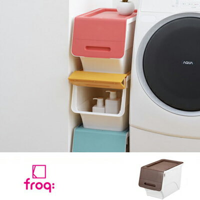 ●4段階にストッパーが付いているので、フタが止まって出し入れが自由です。 ●フタにはズレ防止の溝付きで安定感があり、積み重ねて省スペース収納できます。 ●広い開口部と取り出し口には滑らかなカーブが付いているので出し入れしやすく、前開き式なの...