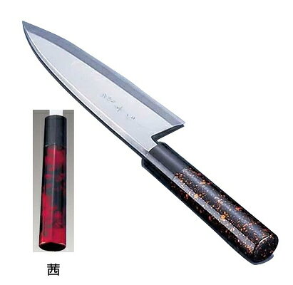 【仕様】サイズ：15cm全長：295mm質量：250g背厚：8.0mm歌舞伎調和庖丁「忠舟作」シリーズ 伝統の和の心・・・それは職人のこだわり日本伝統の塗師の巧みな技と美濃独自の美濃鞘塗り仕上で職人の心意気が伝わります。焼付塗装を施された柄...