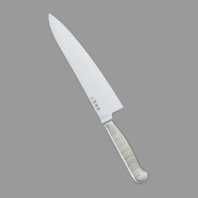 【仕様】サイズ：18（剣先)cm全長：320mm質量：160g背厚：1.9mm堺 南海（オールステンレス一体型料理庖丁）特長と品質 ●刀身（モリブデンバナジウム鋼）と柄の部分（18-8,ステンレス）を一体化した事により、洗いやすくハンドルが...