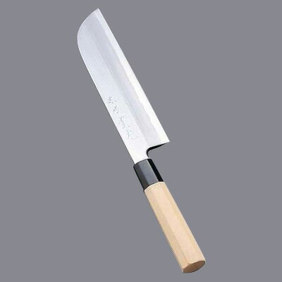 【仕様】サイズ：22.5cm全長：365mm質量：255g背厚：4.0mm※このページの庖丁の表示サイズは、マチ付庖丁は刃先からマチまで、マチなし庖丁は刃渡り寸法となっております。　堺實光 紋鍛（青鋼） 安来青鋼二号　1.鋼の中では最高級と...