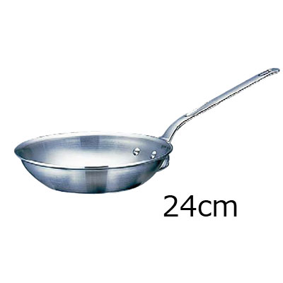 材質:アルミニウム 生産国:日本 テフロン加工無し IHには対応しておりません。 サイズ：　24cm　（内径）240mm×（深さ）54mm質量：0.80kg底厚：3.3mm