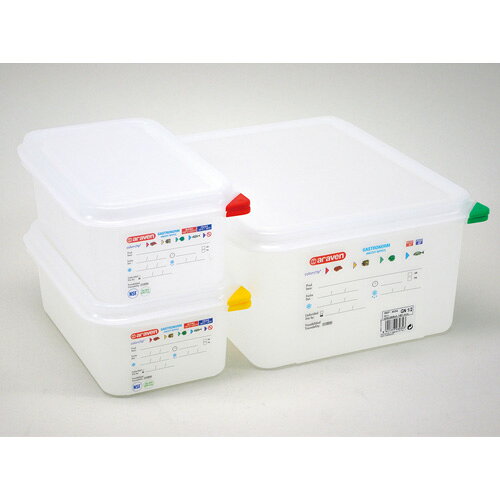 【仕様】規格：1/3 100mm間口×奥行：325mm×176mm材質：本体・蓋・クリップ/ポリプロピレン　耐冷・耐熱温度：-40℃～+95℃　密封カバー付食品保存コンテナー　・取替可能なカラークリップ5色付属で色分け保存が可能です。　・専...