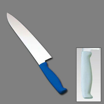 【仕様】 全長：345mm 質量：150g 背厚：2.5mm 材質 刀身：モリブデンバナジウム鋼　ハンドル：エラストマー樹脂（ノバロン銀系無機抗菌剤配合） 耐熱温度：115℃ 特長 ●ハンドルは抗菌加工が施され、衛生管理に最適。 ●現場の声...