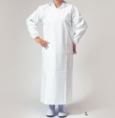 【仕様】 メーカー品番：K-300 サイズ：L カラー:ホワイト 幅×前丈：1050×1220mm 質量：380g 素材:ポリウレタンターポリン 0.2mm厚 ●軽量で耐油、耐熱に優れています。