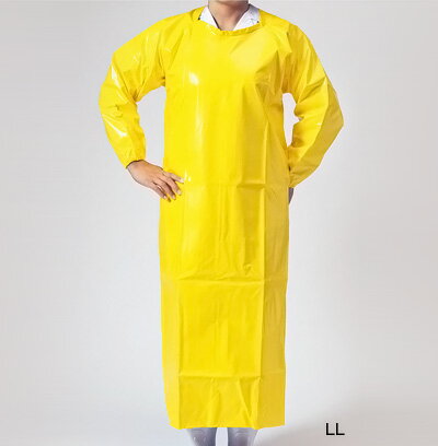 【仕様】 メーカー品番：K-300 サイズ：LL カラー:イエロー 幅×前丈：1100×1270mm 質量：410g 素材:ポリウレタンターポリン 0.2mm厚 ●軽量で耐油、耐熱に優れています。