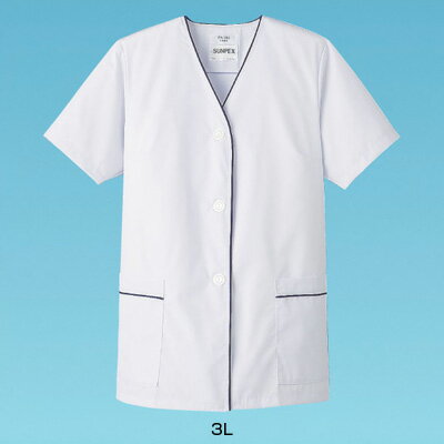 【仕様】 メーカー品番:FA-382 サイズ:3L 着丈:74cm 肩巾:46cm 胸囲:118cm 半袖:24cm ポリエステル65%+綿35%33単糸ポプリン ※抗菌