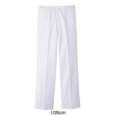 【仕様】 メーカー品番：TC-430 サイズ：105cm 総丈：107cm 股下：76cm ポリエステル65%+綿35%/ツイル前ファスナー両脇スラッシュ、右後片玉縁ポケット