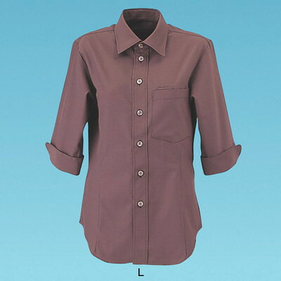 【仕様】 メーカー品番：ET-5733 サイズ：L 首囲：43cm 着丈：80cm 肩巾：50cm 胸囲：118cm 袖丈：45cm ポリエステル75%+綿25%/サラクール ●透け防止・制電・UVカット