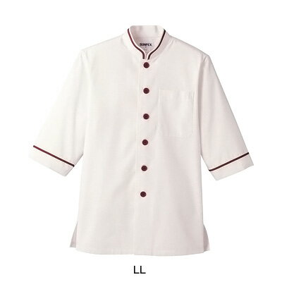 【仕様】 メーカー品番：D-1131 サイズ：LL 着丈：76cm 肩巾：48cm 胸囲：114cm 袖丈：40cm 材質:ポリエステル65%+綿35%/ポプリン ●左胸外ポケット