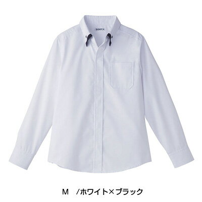 【仕様】 サイズ：M メーカー品番：ET-1311 カラー：ホワイト×ブラック 首囲：44cm 着丈：73cm 肩巾：44cm 胸囲：108cm 袖丈：58cm ポリエステル65%+綿35%/ブロード ●左胸外ポケット ●男女兼用 モノトー...