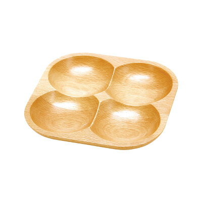 【仕様】 サイズ：約168×168×H21mm プールシリーズ材質:ビーチウッド(ウレタン塗装)●オードブル、ビュッフェ、ランチプレートにとさまざまなお料理を少しずつ楽しめるプレートです。※天然木のため、色・木目等にバラつきがあります。樹液...