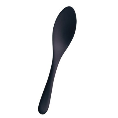 【仕様】 サイズ:18.5cm カラー:黒 幅:35mm 耐熱温度:120℃ 耐冷温度:-20℃ ●浅く細長い皿形状なのでお口の小さい女性でも食べやすく、口に入れてスッと抜けるので食べ心地も抜群です。 ●すくいやすい先端肉薄形状なので、チャ...