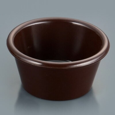 【仕様】 色：ブラウン 外径×高さ：84×45mm 容量：約113c.c. ジェスナー ラメキンシリーズ メラミン:硬く、耐熱性に優れ、食物を引き立てる形や色、模様を自由に表現できる材質です。(耐熱98℃) ※アメリカ製 ※洗浄器対応