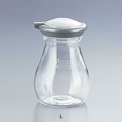 【仕様】 サイズ：L 色：パールグレー 直径×高さ：68×118mm 容量：220c.c. 重量：70g プルー ビストロシリーズ 材質:本体/メタクリル樹脂(耐熱100℃)、フタ/ポリエチレン(耐熱70℃)、カバー/ABS樹脂