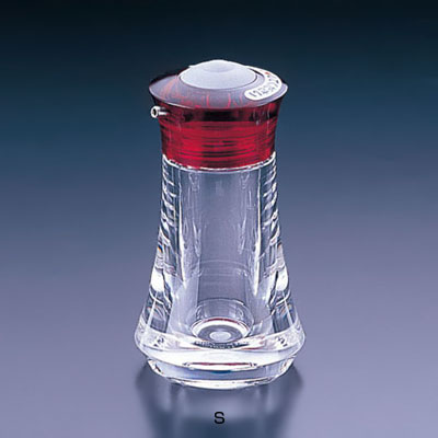 【仕様】 メーカー品番：PU-1 サイズ：S 色：クリアレッド 直径×高さ：61×95mm 容量：40c.c. 材質:本体・フタ/メタクリル樹脂 ボタン・パッキン/シリコン樹脂 ●ワンプッシュで約0.4c.c.の分量が出せます。