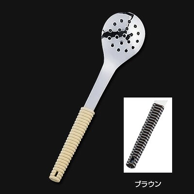 【仕様】 カラー：ブラウン 間口×奥行×柄長：53×60×224mm 材質:18-8ステンレス、66ナイロン(耐熱温度180℃)