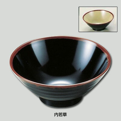 【仕様】 メーカー品番：AN-65 色：内若草(G) 直径×高さ：191×80mm 容量：1020c.c. メラミン「長次郎窯」シリーズ ※洗浄器対応