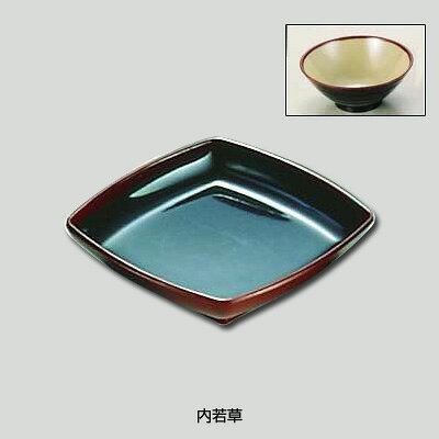 【仕様】 メーカー品番：AN-55 色：内若草(G) 幅×奥行×高さ：98×98×24mm メラミン「長次郎窯」シリーズ ※洗浄器対応