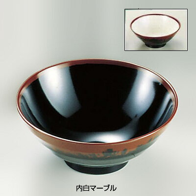 【仕様】 メーカー品番：AN-63 色：内白マーブル(W) 直径×高さ：146×62mm 容量：400c.c. メラミン「長次郎窯」シリーズ ※洗浄器対応