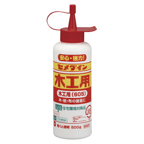 容量:500g品名:605-500用途:木,紙,布,皮用成分:酢酸ビニル樹脂 ■メーカー希望小売価格はメーカーカタログに基づいて掲載しています