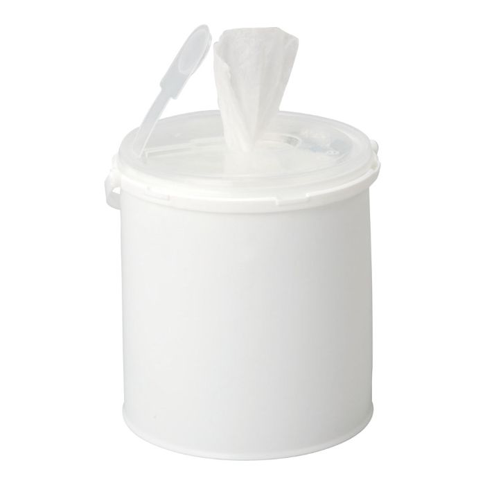 ●バケツサイズ(mm)：Φ190×195●シートサイズ(mm)：170×200●公共施設の入り口に●材質(バケツ容器)：本体/ポリプロピレン 取手/ポリエチレン●使い捨てタイプで衛生的です。●ショッピングカート、買い物かごのハンドル除菌にも...