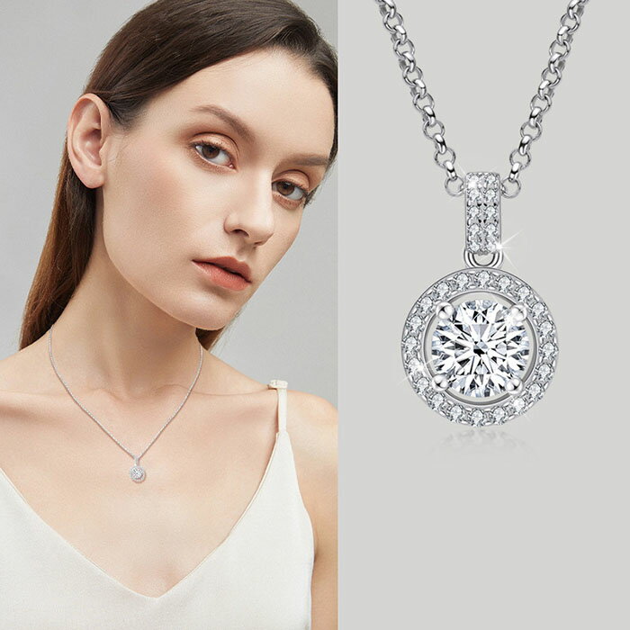 ▲商品内容：ネックレス ▲素材： シルバー925 ▲サイズ： ・ダイヤモンド：6.5mm ▲注意事項： ・商品画像はライトの下で撮影しており、ご覧いただくモニター等の違いで画像と実商品の色合いが若干異なる場合がございますので、予めご了承下さ...