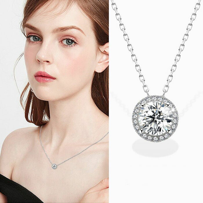 ▲商品内容：ネックレス ▲素材： シルバー925 ▲サイズ： ・ダイヤモンド：6.5mm ▲注意事項： ・商品画像はライトの下で撮影しており、ご覧いただくモニター等の違いで画像と実商品の色合いが若干異なる場合がございますので、予めご了承下さ...