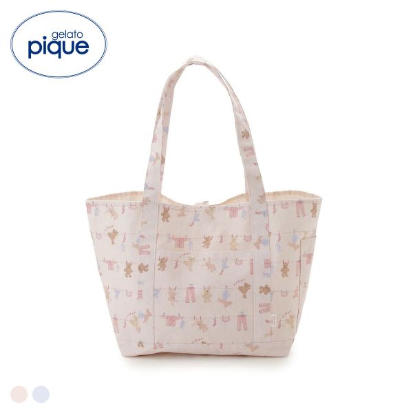 サイズ Free カラー PI-ピンク、BU-ブルー 素材 表地：綿100％裏地：ポリエステル100％ 仕様 ・サイズ：縦約29cm、横約50cm、マチ約20.5cm・持ち手：約58cm・ポケット個数：外2個、内5個・抗菌防臭機能※メーカー...