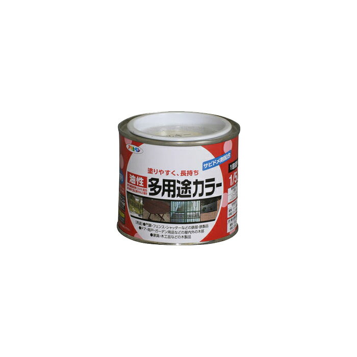 コストパフォーマンスに優れた油性多用途塗料 1回塗り ツヤあり／ツヤ消し 合成樹脂調合ペイント 特長 ●紫外線吸収剤（UVA）、紫外線劣化防止剤（HALS）配合により耐久性に優れた塗料です。 ●サビドメ剤を配合していますので、サビの発生を防...