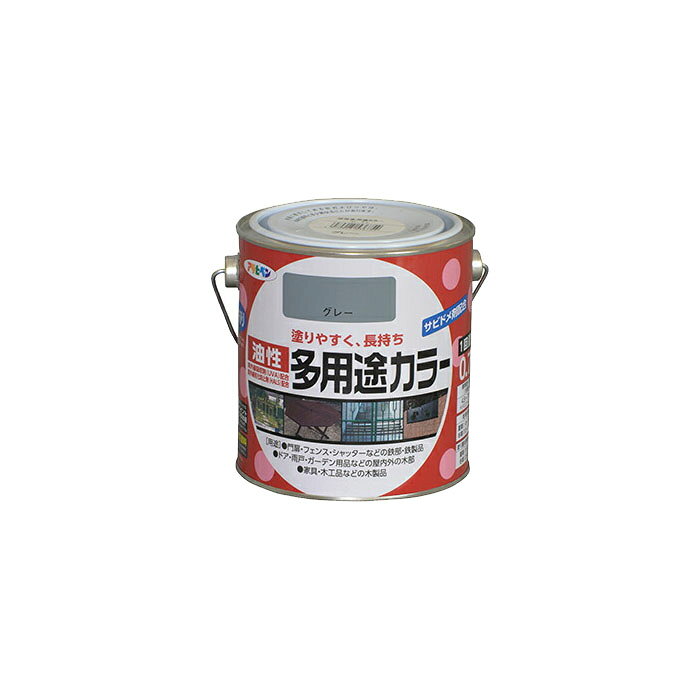 コストパフォーマンスに優れた油性多用途塗料 1回塗り 合成樹脂調合ペイント 特長 ●紫外線吸収剤（UVA）、紫外線劣化防止剤（HALS）配合により耐久性に優れた塗料です。 ●サビドメ剤を配合していますので、サビの発生を防ぎます。 ●タレにく...