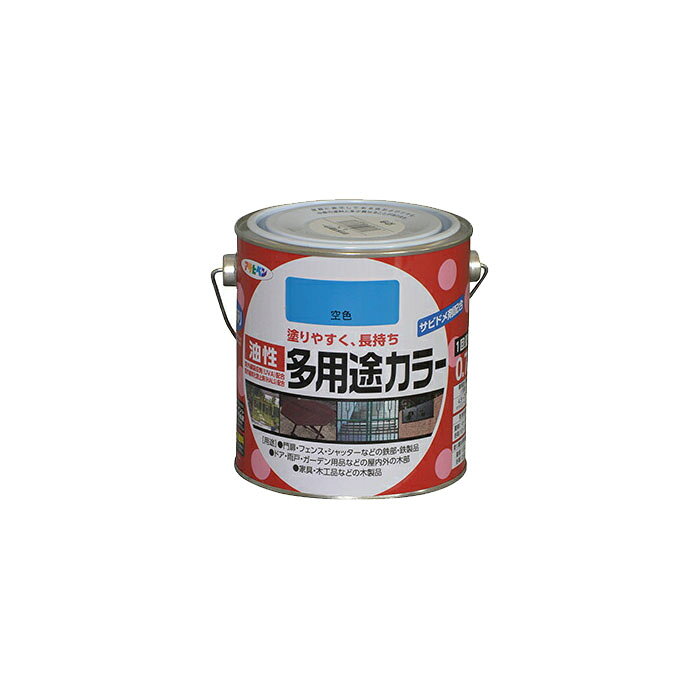 コストパフォーマンスに優れた油性多用途塗料 1回塗り 合成樹脂調合ペイント 特長 ●紫外線吸収剤（UVA）、紫外線劣化防止剤（HALS）配合により耐久性に優れた塗料です。 ●サビドメ剤を配合していますので、サビの発生を防ぎます。 ●タレにく...