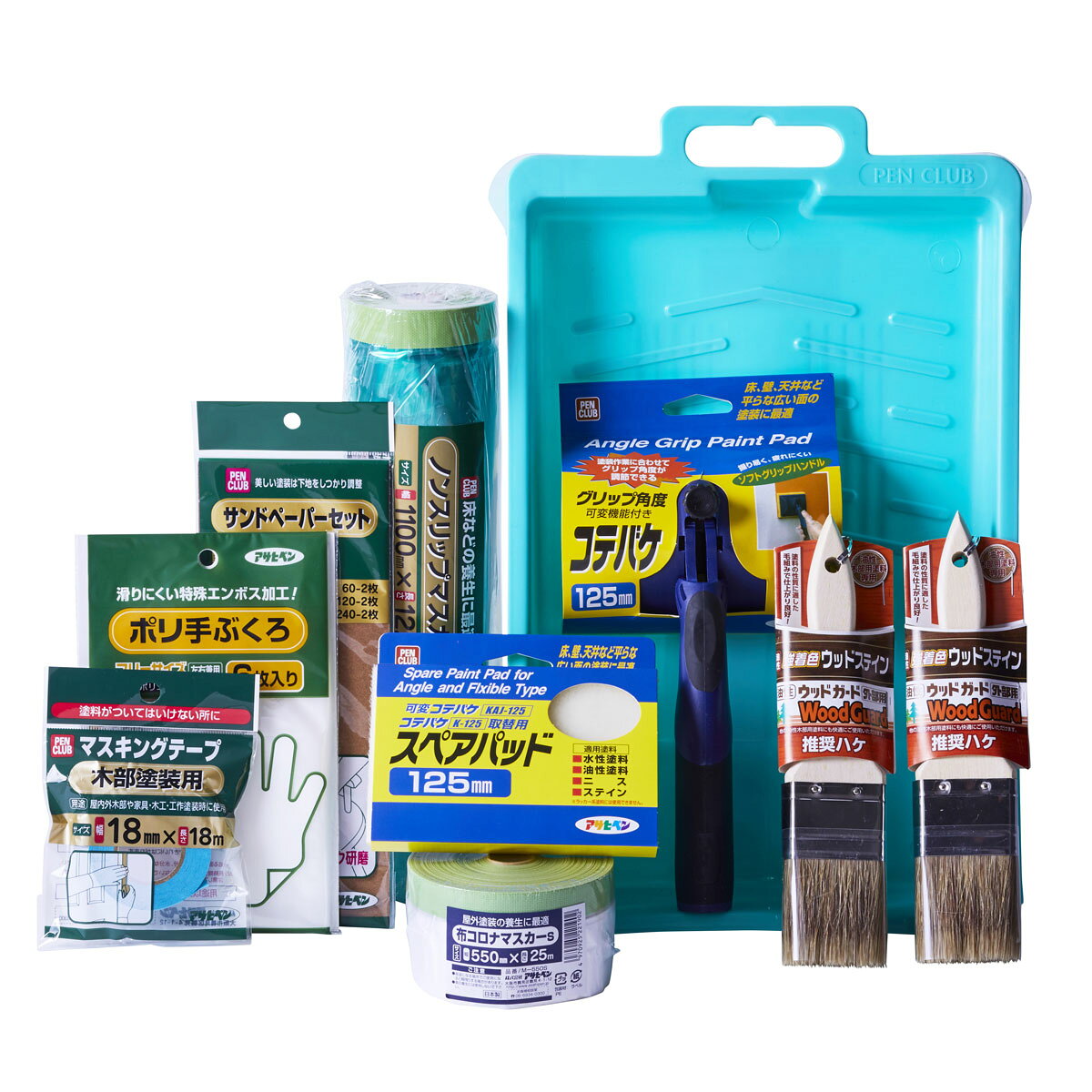 木部塗装 コテバケ7点セット 油性塗料用 DIYで木材の塗装をやってみよう！ ウッドデッキやガーデンファニチャーなど、身近な素材である木材。 木材への塗装は、見た目をより美しくみせる機能だけでなく、 木材の大敵である劣化や腐朽を防ぐなどの大...