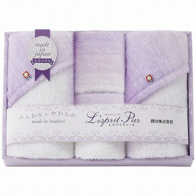 ●商品内容：34×75cmフェイスタオル2枚・34×35cmウォッシュタオル2枚・綿100％・（日本製）●箱サイズ：37.7×26.5×5cmフランス語で『清らかなこころ』を意味する、レスプリピュール。純真な想いからくる清らかな心のイメージ...