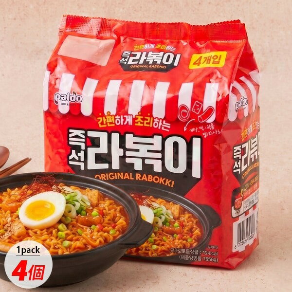 名称パルド ラッポギ内容量145g×4個入りパック賞味期限別途表記保存方法直射日光や高温多湿を避けて常温で保存してください。主原料油揚げめん（小麦粉、植物油脂、じゃがいもでん粉、食塩、小麦グルテン、甘味油、野菜風味液、緑茶風味液）、ソース（...