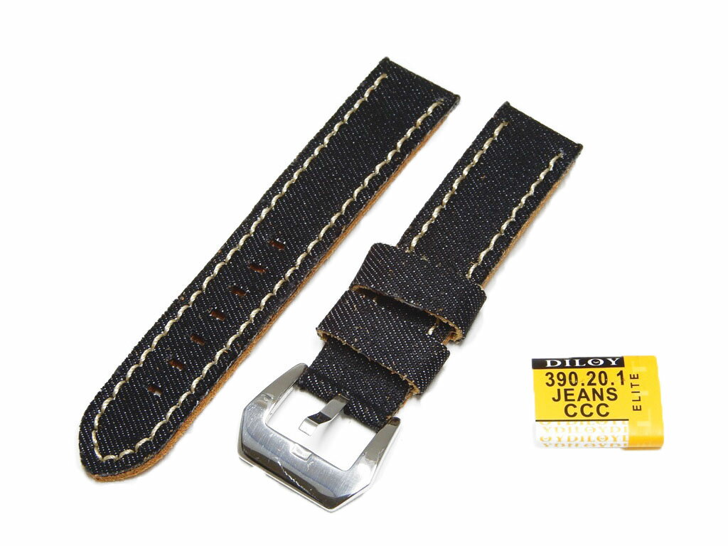 1982年創業、スペインの時計ベルトブランド、Diloy(ディロイ)です。 ヨーロッパデザインとスペインらしい色づかいが特徴の交換用ベルトです。 *当店はDiloyブランド正規取扱店です。 特徴: 手縫いのレトロモデルです。表面はデニム生地...