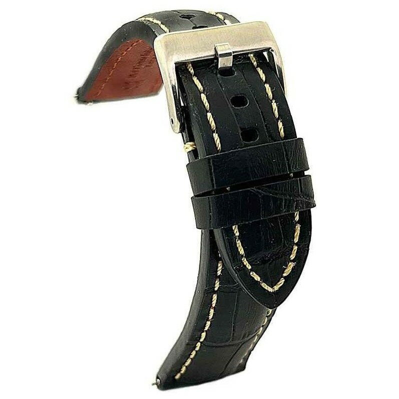 1982年創業、スペインの時計ベルトブランド、Diloy(ディロイ)です。 ヨーロッパデザインとスペインらしい色づかいが特徴の交換用ベルトです。 *当店はDiloyブランド正規取扱店です。 特徴: マットスクエアクロコダイル彫刻が施された牛...