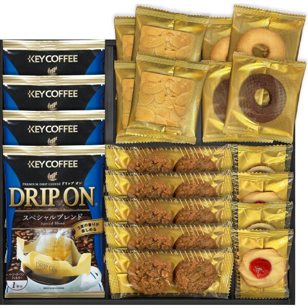 ●キーコーヒードリップ8g×4、クッキー（プチラズリン×2、うずまき×2、トフィーアーモンド×4、プチコーヒー2枚入×5、リングバター×2、リングココア×2）●箱26×29×4.5cm（日本製）●賞味期限／180日（製造日より）※箱サイズ・...