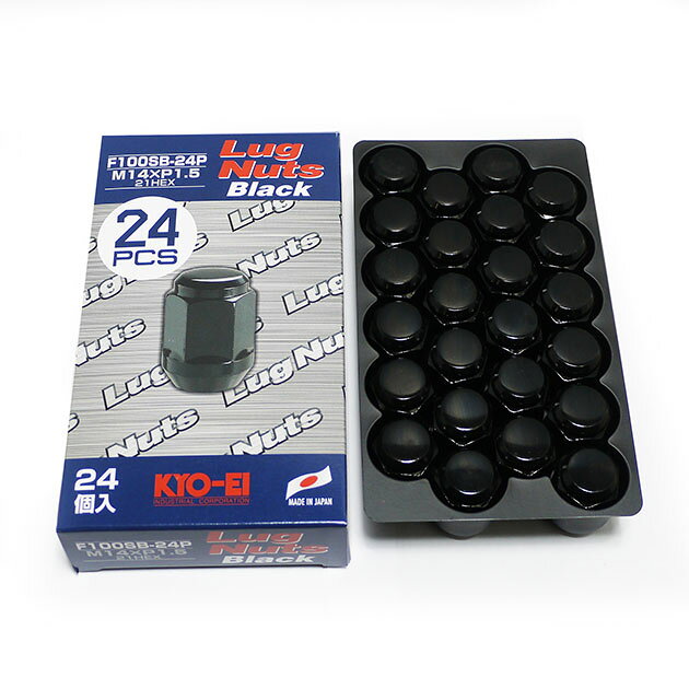 ★メーカー：協永産業（日本製） ★品番：F100SB ☆サイズ　21HEX M14xP1．5 60度テーパー座 全長35mm　 有効ネジ27mm　※アメリカ車等ハブボルトの長い車両は装着できない場合があります。 ☆カラー　ブラックメッキ ★...