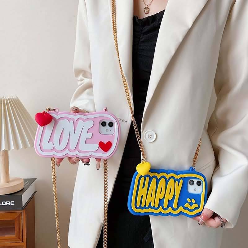 肩掛けストラップ付きシリコンケース ・素材/材質：シリコン ・サイズ：Apple(アップル) iPhone13, iPhone13 Pro, iPhone12, iPhone12 Pro, iPhone11