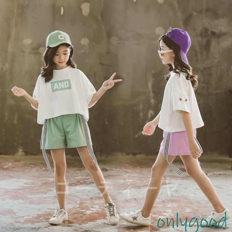ダンス服装 体操服 DANCE tシャツ スウェット キッズチアリーダー ヒップホップ 女の子 ステージ衣装 ダンスウェア 子供 応援団 運動会 甲子園 チアガール衣装 舞台演出服　おしゃれ　ストリート系　B系　K-POP　韓国　ダンスコン...