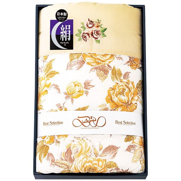 商品内容 ●150×200cm肌布団1枚・側地:ポリエステル65％・綿35％・詰めもの:ポリエステル90％・シルク10％・0.5kg・［日本製］・36×56×12cm・120サイズ・1400g 洗濯ネットに入れて家庭用洗濯機でジャブジャブ洗...