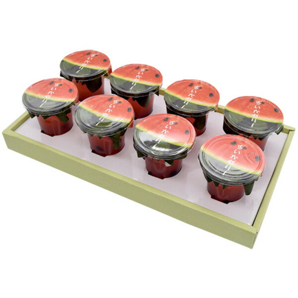 商品内容 ●商品内容：スイカゼリー×8個●賞味期間：常温120日●箱サイズ：353×185×85mm●包装：完全包装●二重包装：可●のし：可●巻のし：可●常温便 ストレートスイカ果汁にほんのりちょっぴりレモン果汁を加えたウォーターメロンジュ...