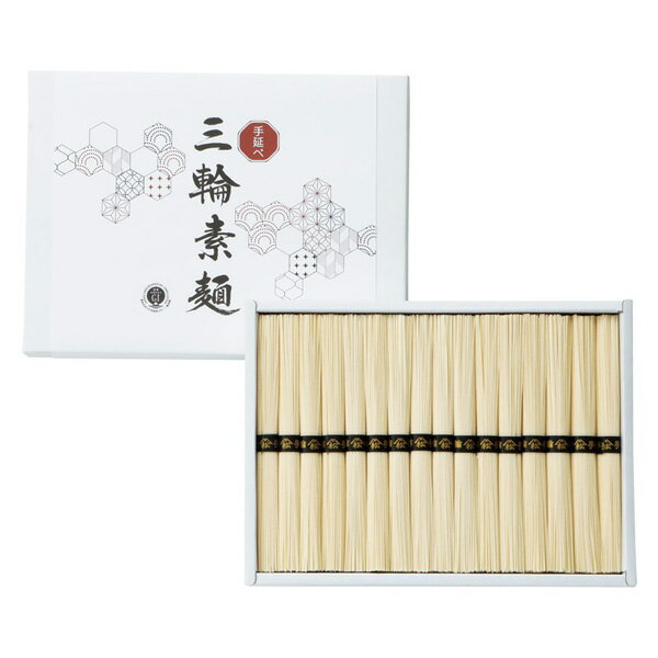 商品内容 ●セット内容／セット内容/(50g)×32束●箱サイズ／22×29×4.5cm●賞味期間／常温2年9ヶ月●二段重ね 「コシ、舌触り、食べ応え」の三拍子が特長の三輪そうめんです。冷やしはもちろん温かい出汁に浸したにゅうめんから炒め物...