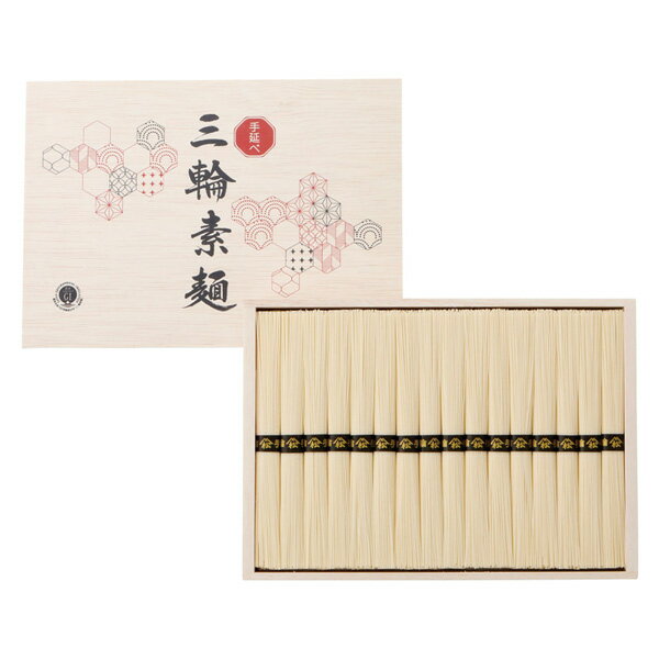 商品内容 ●セット内容／セット内容/そうめん(50g)×64束●箱サイズ／20.8×33×8.2cm●賞味期間／常温2年9ヶ月●本体重量／3.8kg●四段重ね 「コシ、舌触り、食べ応え」の三拍子が特長の三輪そうめんです。喉越しの良い素麺は、...