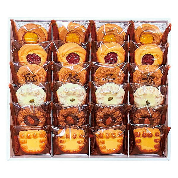 商品内容 ●セット内容／ロシアケーキ(パンプキンフラワー・パールチーズ・チョコアーモンド・ココナッツマカロン・オレンジタルト・ブルーベリーサン)×各4●箱サイズ／31×35.3×5.3cm●賞味期間／常温150日●アレルゲン／卵・乳・小麦●...