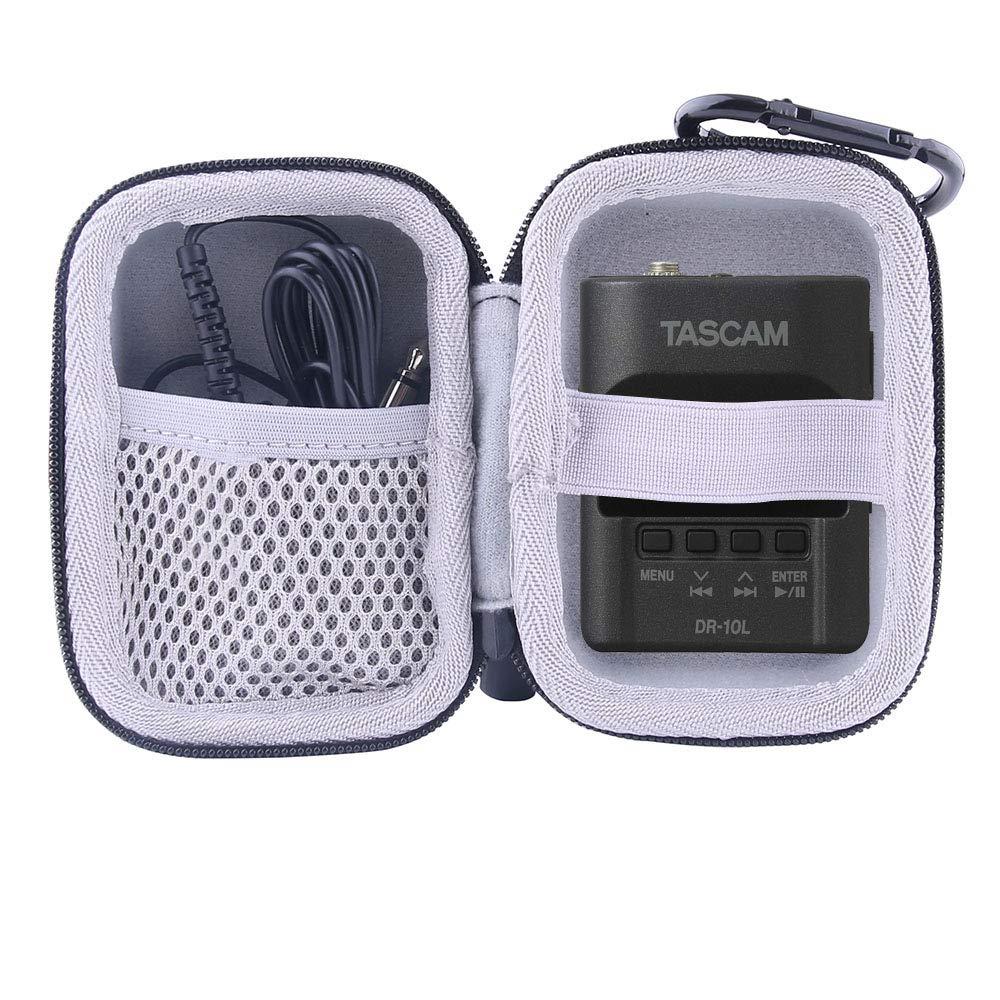 用の TASCAM (タスカム) ピンマイクレコーダーDR-10L/DR-10L Pro 対応収納ケース-WERJIA JP材質：耐久性のある高級ハードEVA素材、優れた肌触り、中身の柔らかい保護。用途：保管保護、汚れ、衝撃、磨耗を防ぐこと...