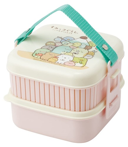サイズ:幅14.5×奥行13×高さ10.6cm 素材・材質:本体・フタ=ポリプロピレン フタ(下)=EVA樹脂 ベルト止具=ポリエチレン 容量:上段=620ml 下段=630ml 原産国:日本