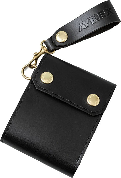 AVIREXの定番モデル。 ■素材：牛革（バッファローレザー)、レザーチャーム付き ■サイズ： W12cm×H9.5cm×D2.5cm ■流行のミリタリーブランド。背面フリーポケットつき。 注）沖縄、離島など一部地域は、別途中継料が必要とな...