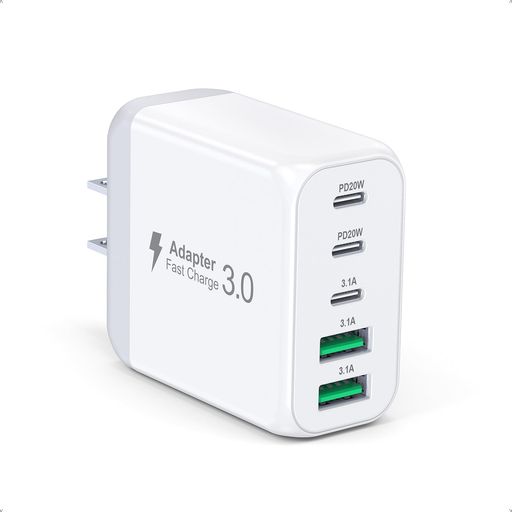 ⚡合計50W急速充電器:効率的な充電を実現する2つのUSB-Cポートと3つのUSB-Aポートを備えた5ポートPD高速USBC充電。このUSB充電デバイスは、PowerDeliveryおよびQuickCharge3.0テクノロジーを備えており...